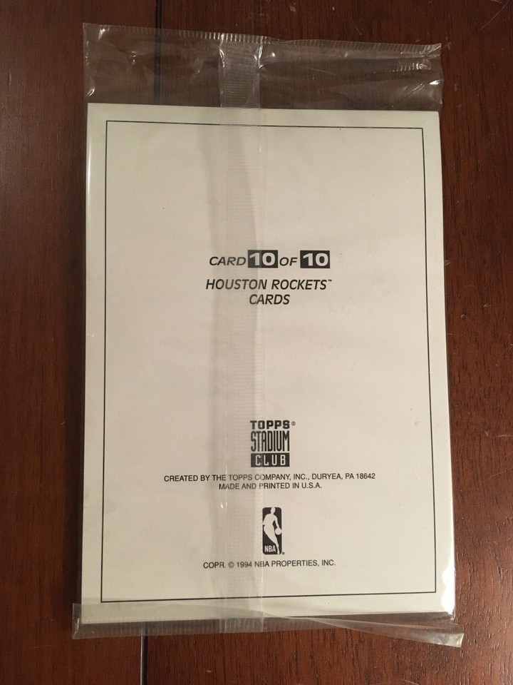 1994 TOPPS STADIUM CLUB MASTER PHOTO SEALED SET HOUSTON ROCKETS HAKEEM ...