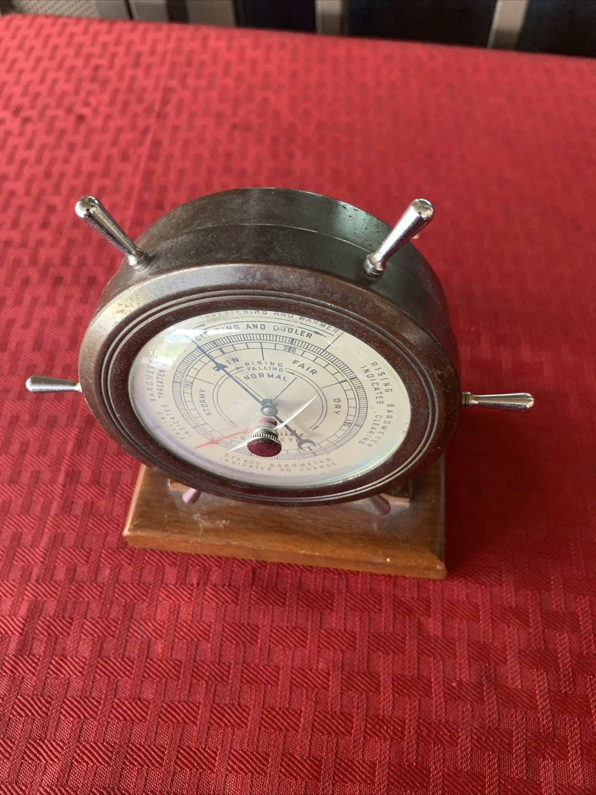 Vintage Airguide Barometer Desk Nautical Weather Pressure Rain Ship ...