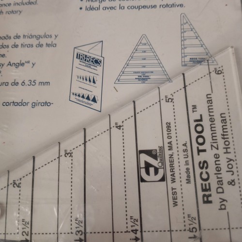 EZ Quilting Tri Recs Triangle Rulers Zimmerman Hoffman Gh1737 for sale ...