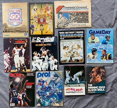 Detroit Tigers Pistons and Lions programs HOF 1989 Don Shula Mark ...