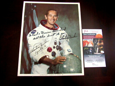 CHARLIE DUKE APOLLO 16 ASTRONAUT SIGNED AUTO VINTAGE NASA LITHO PHOTO ...