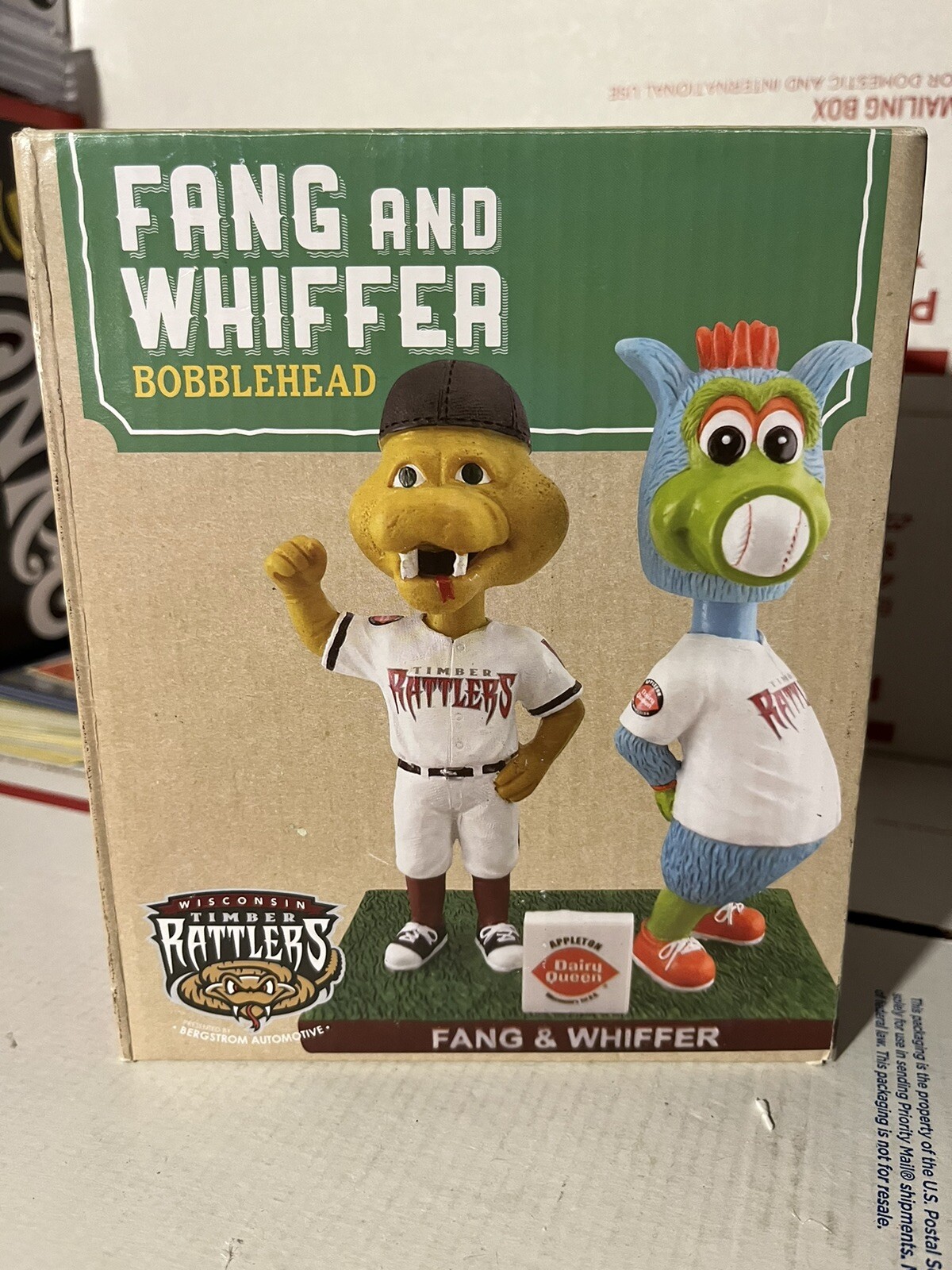 2016 FANG & WHIFFER DUAL MASCOT TIMBER RATTLERS BREWERS BOBBLEHEAD SGA ...