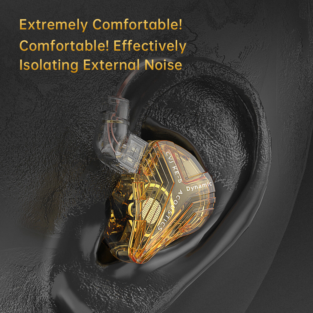 Earphones Dual Magnetic Dynamic Driver Headphones Earbuds (Gold with ...