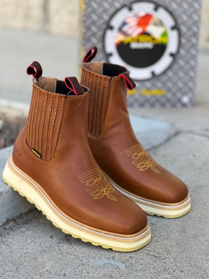 MEN'S WORK BOTINES PATRON GENUINE LEATHER OCRE POLYURETHANE ANKLE BOOTS ...