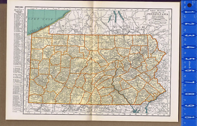 PENNSYLVANIA - United States - 1933 Color Map | eBay