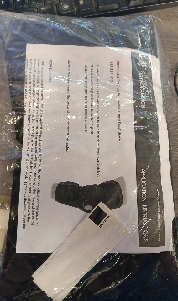 Advanced Ortho Cross Fit Universal Size Hinged Knee Brace 6100 L1832 ...