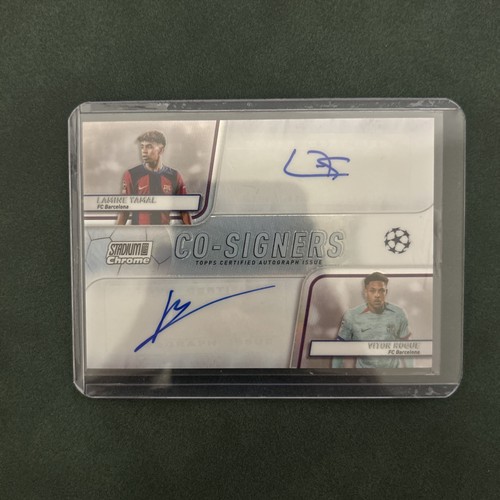 2023-24 Stadium Club UEFA Lamine Yamal Vitor Roque Co-Signers Auto RC # ...