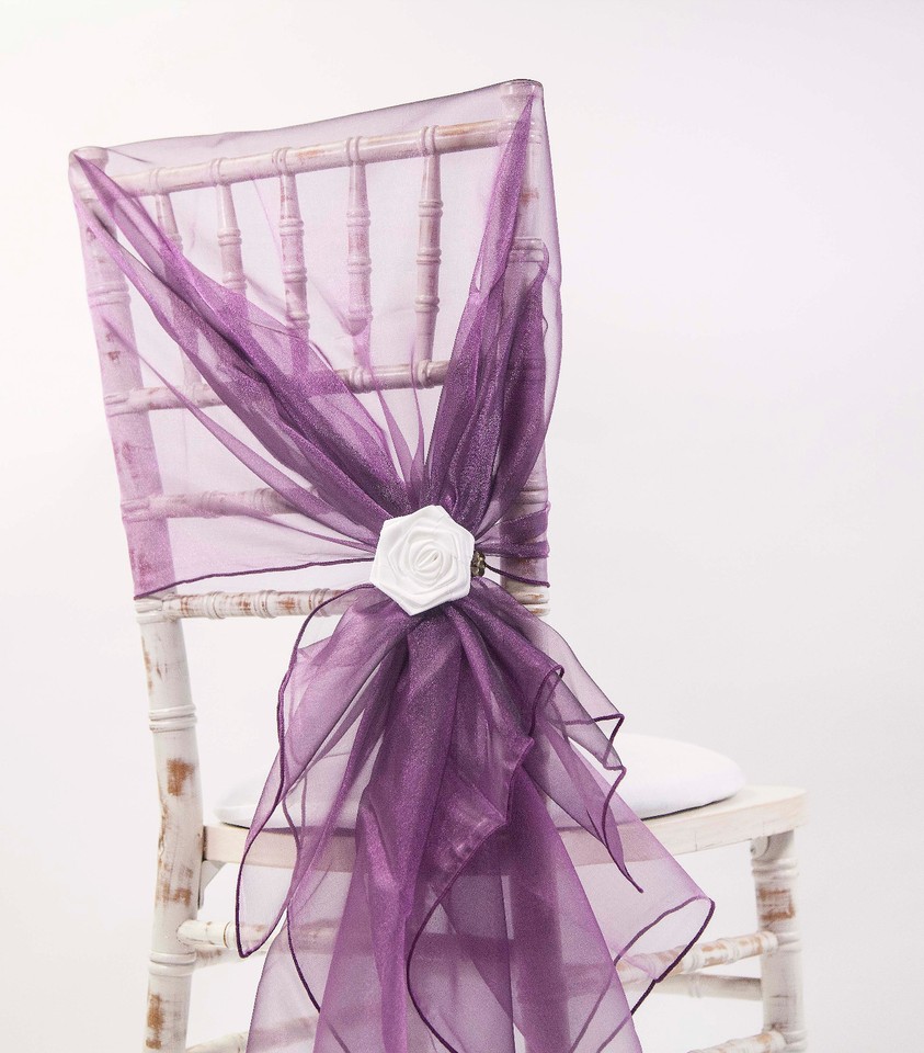 CHAIR COVER HOOD ORGANZA VARIOUS COLOURS WEDDING EVENT VENUE CHAIR ...