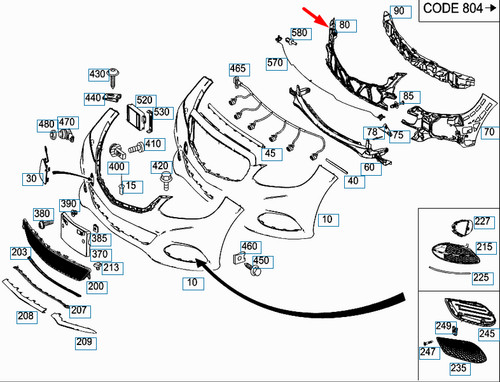 NEW MERCEDES BENZ E CLASS W212 FRONT BUMPER MOUNTING A2128850165 10-12 ...