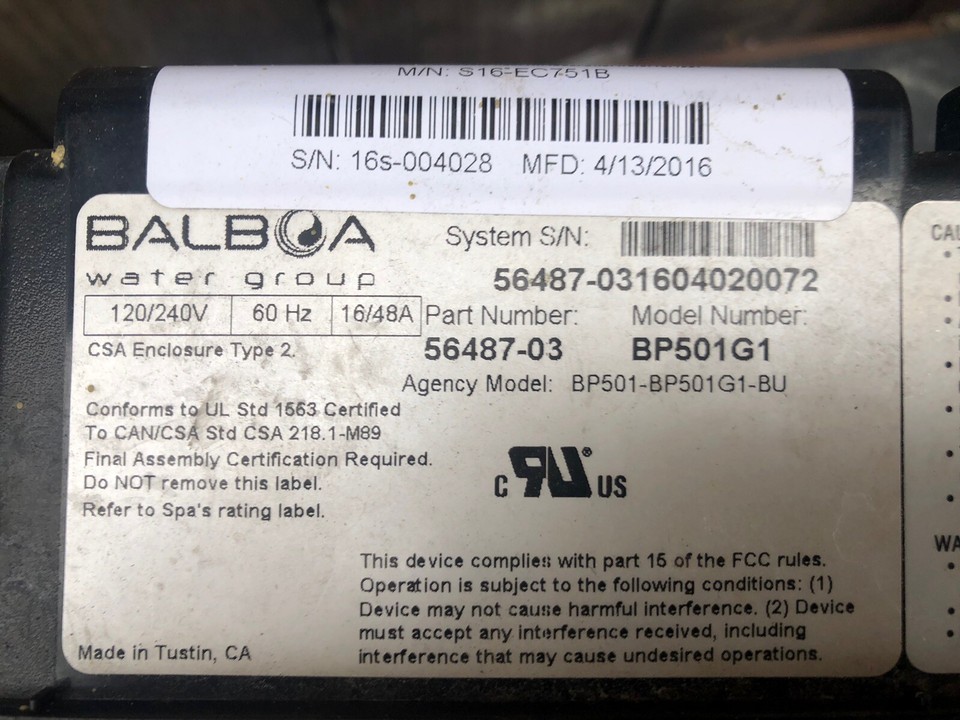 Balboa Spa Pack With Heater, Tested.. (56487) Sb | eBay