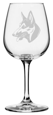 East European Shepherd (VEO) Dog Themed Etched 12.75oz Wine Glass | eBay