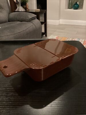 Vintage Red Amberware Microwave Cook Steam Drain Pot Sliding Lids | eBay UK