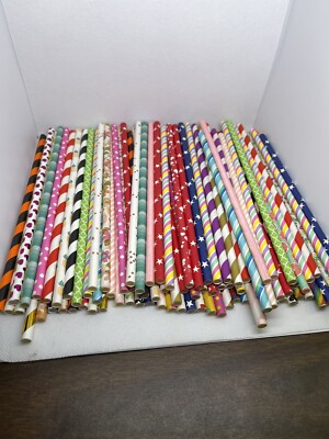 Huge Lot Of Decorative Paper Straws Birthday Party Wands Christmas ...