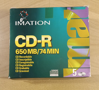 Imation CD-R. Package of 5 jewel cased disks and 3 more loose for a ...