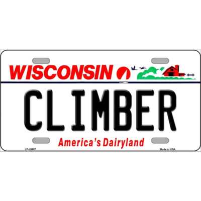Climber Wisconsin Metal Novelty License Plate Tag LP-10657 | eBay