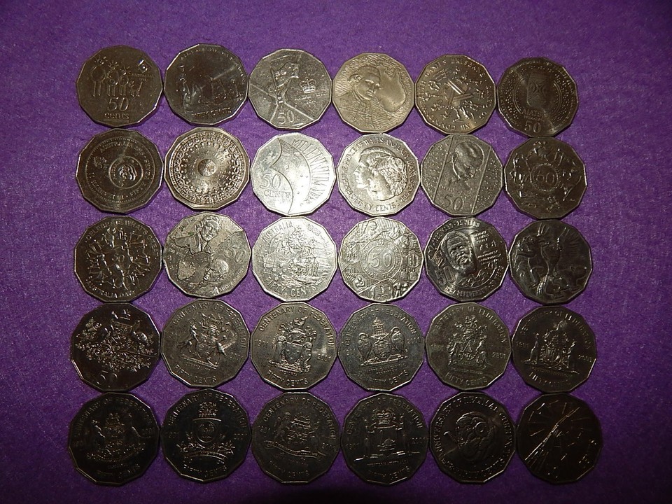 COMMEMORATIVE AUSTRALIAN 50 CENT COINS - 30 DIFFERENT COINS ...