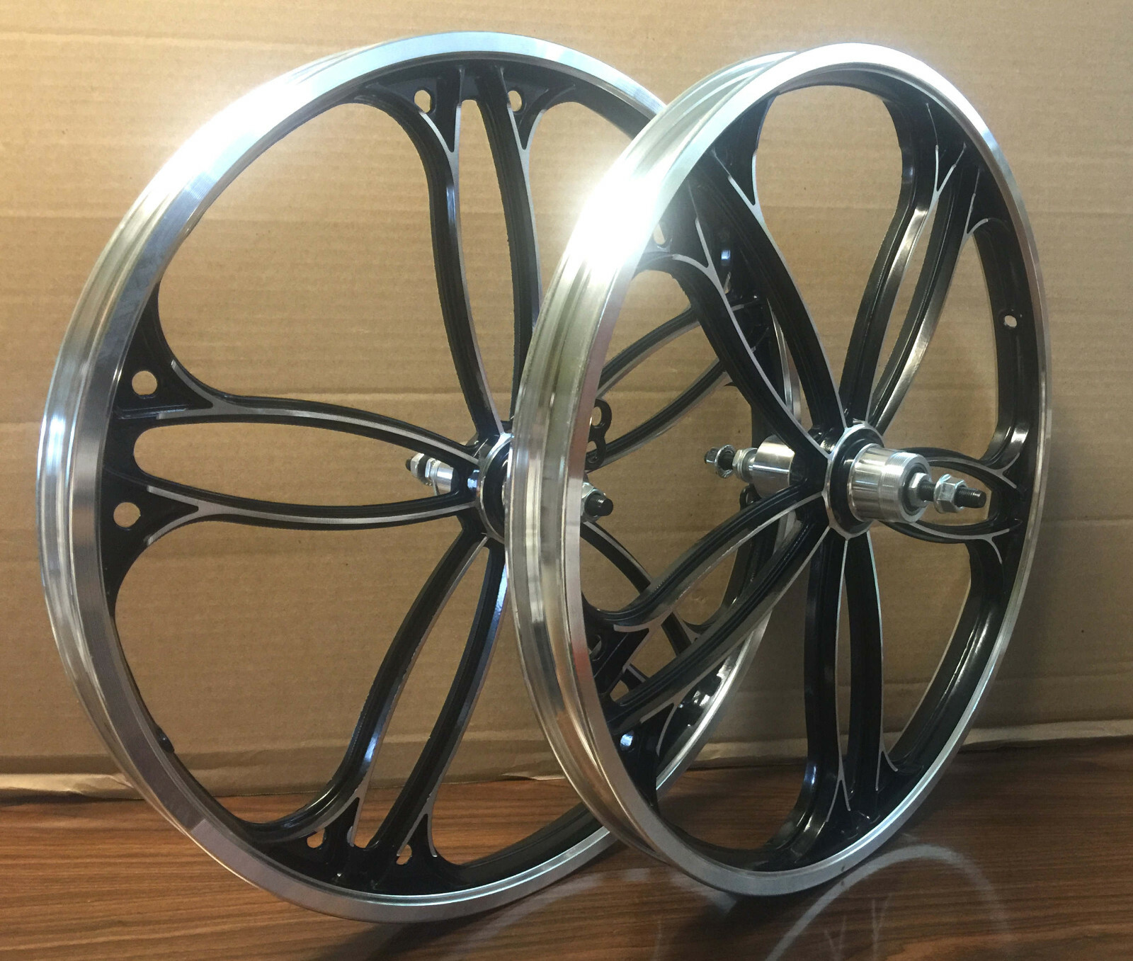 BMX 20" x 35mm Front & Rear Freewheel Bicycle Alloy Wheel w 10 spokes ...