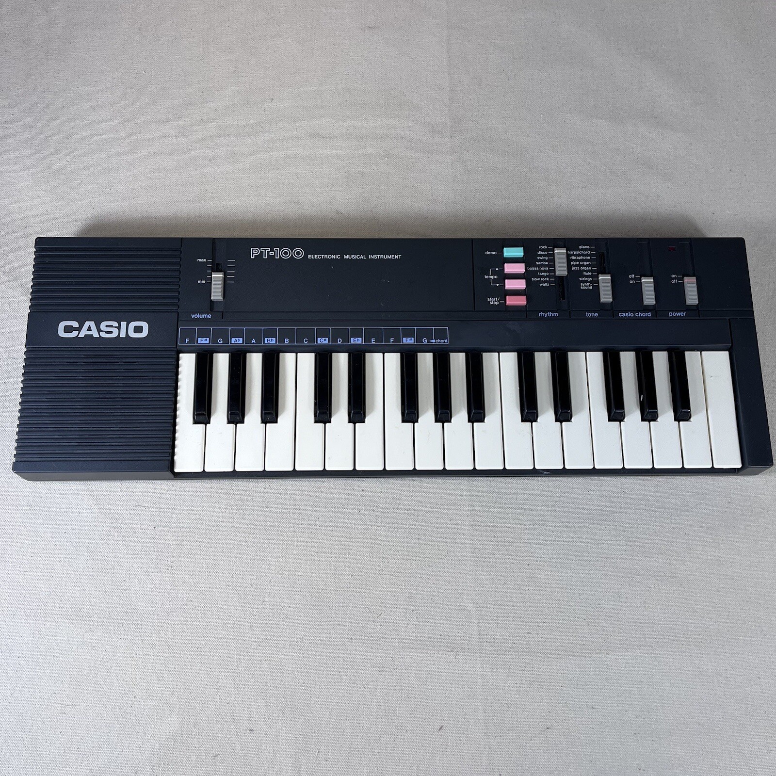 Vintage Casio PT-100 Electronic Keyboard Synth Piano Tested Works No AC ...