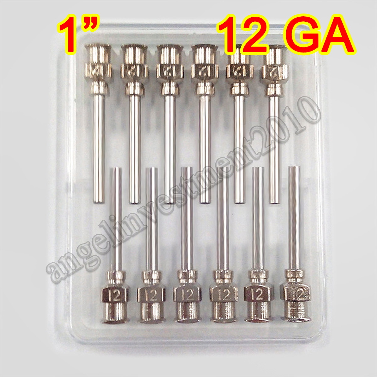 12pcs 1" 12GA Blunt stainless all steel dispensing syringe needle tips ...