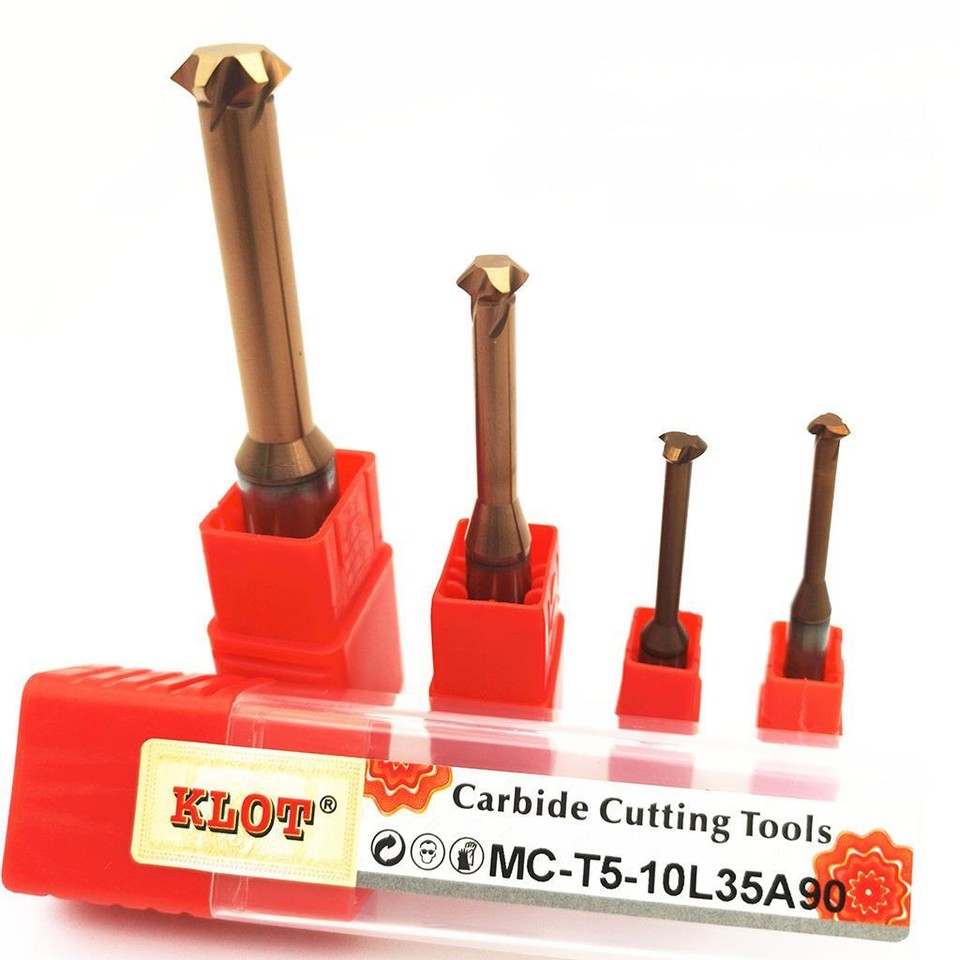 Solid Carbide AlTiN Coated MICRO Front&Back Chamfer End Milling Cutter ...