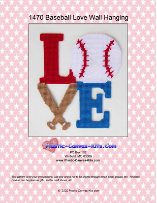 Baseball Love Wall Hanging-Plastic Canvas Pattern or Kit | eBay