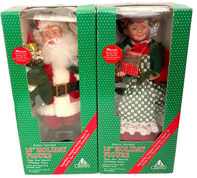 Vintage Holiday Creations Christmas Mr & Mrs Santa Claus Posable ...