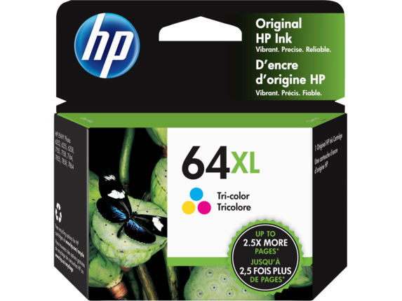 HP 64XL High Yield Tri-color Original Ink Cartridge | eBay