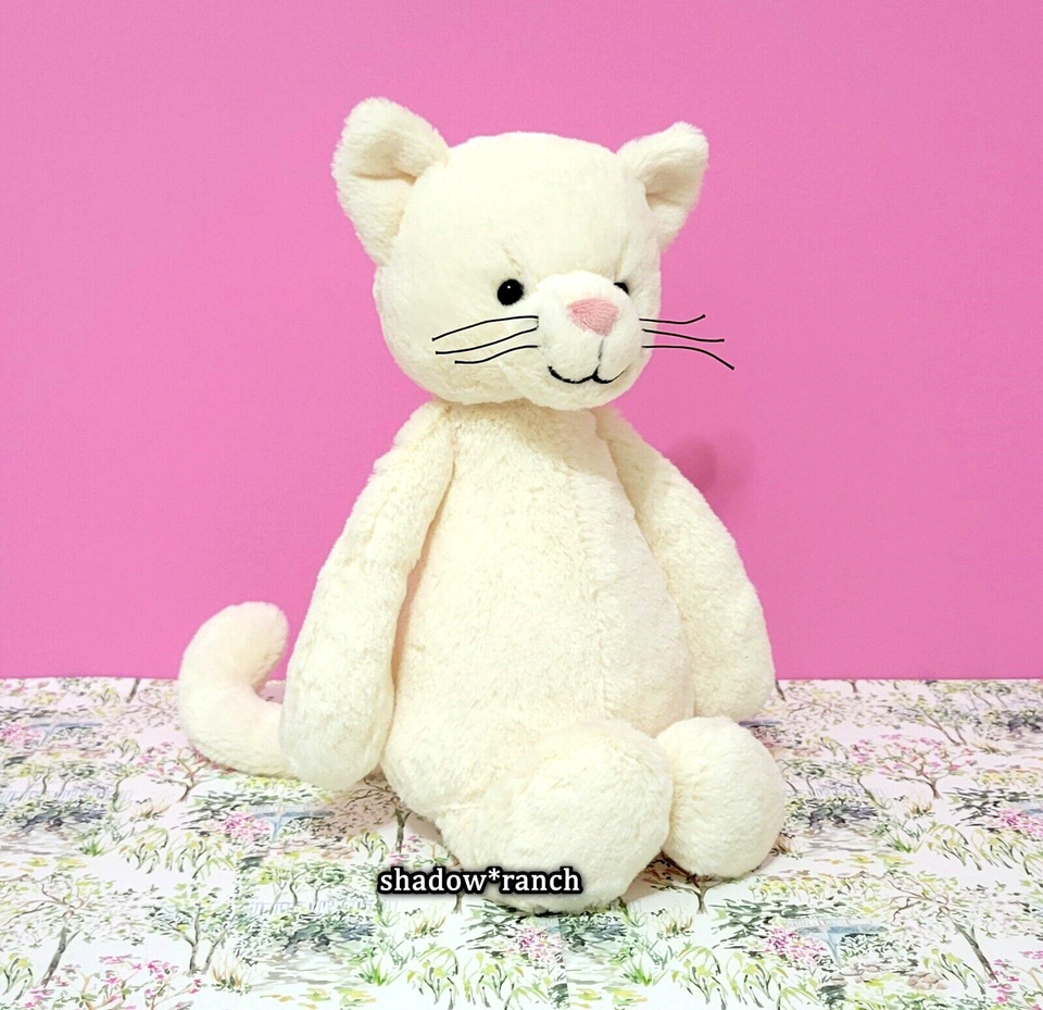Jellycat BASHFUL CREAM KITTEN - Medium 12" - Retired - White Cat - New with Tags | eBay