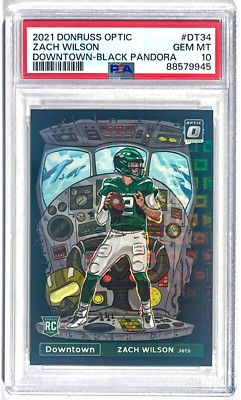 2021 Donruss Optic Black Pandora Downtown Zach Wilson SSP RC /25 PSA 10 ...