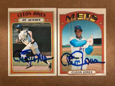 Cleon Jones Signed 1972 Topps Lot(2) with COA | eBay