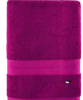 TOMMY HILFIGER Raspberry Modern American Solid Cotton Hand Towel, 16" x ...
