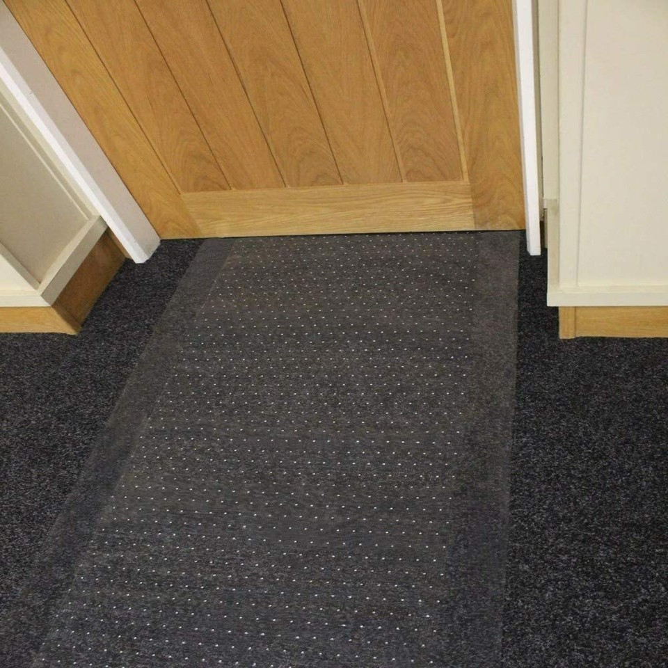 Vinyl Plastic Carpet Protector Mat Runner Home Office Hallway 5ft x 27 ...