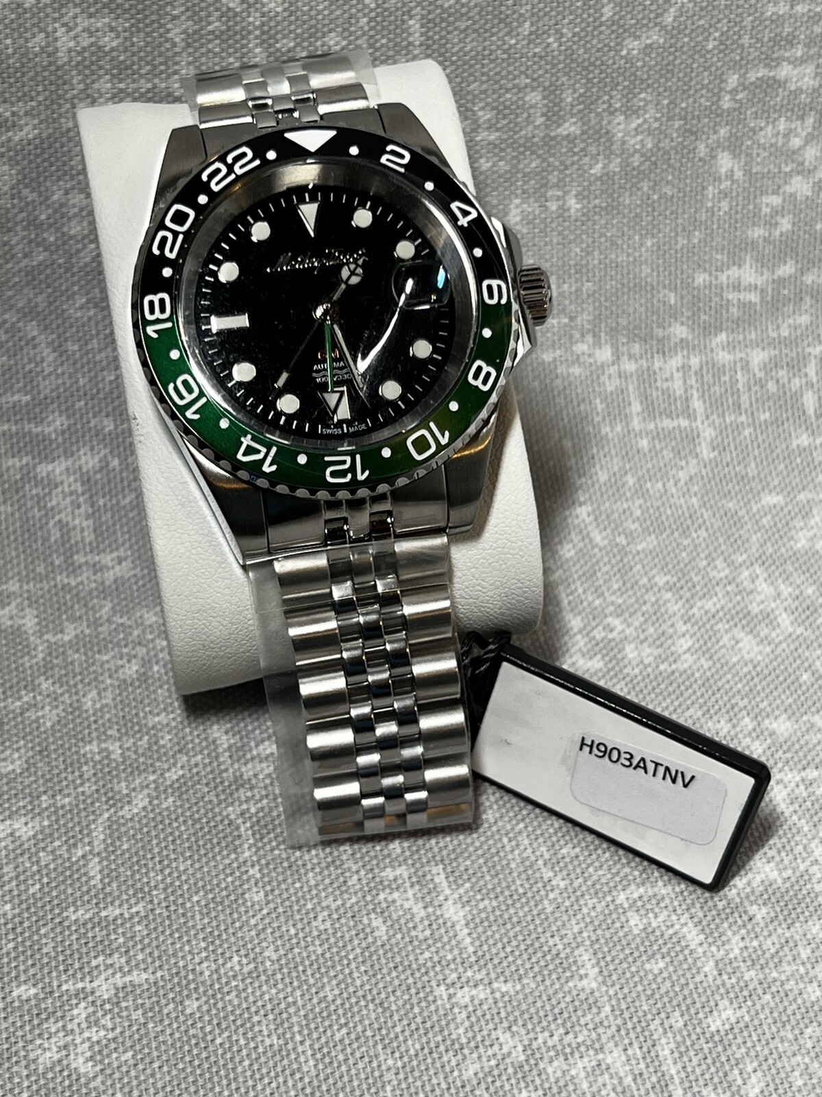 Mathey-Tissot GMT Automatic Black Dial Sprite Bezel Men's Watch ...