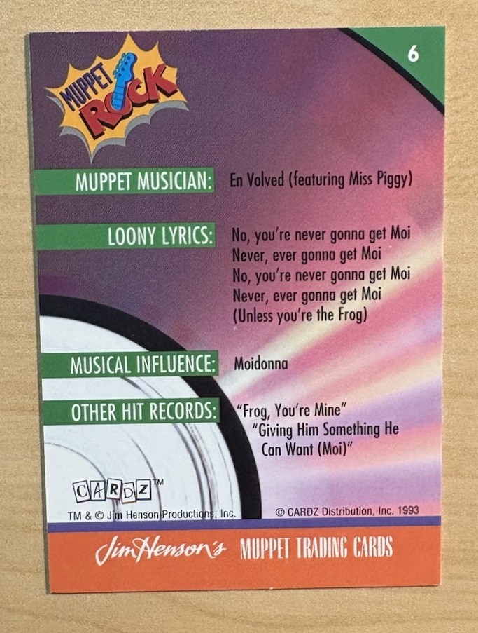 Miss Piggy 1993 Muppets Jim Henson’s Trading Card #6, NM-MT, CARDZ | eBay