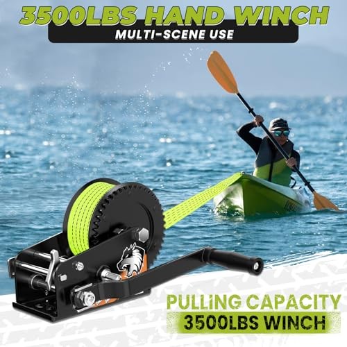 Boat Winches for Trailers, Heavy Duty Boat Trailer Winch with 3500lbs ...