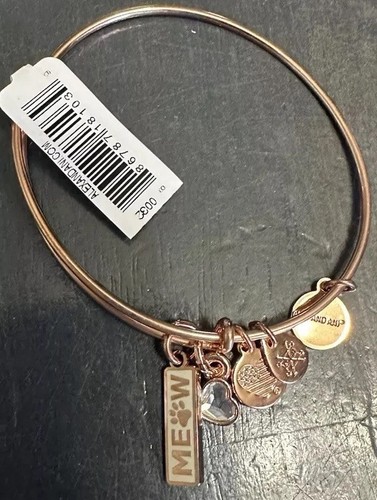 Alex And Ani Meow Duo Charm Rose Gold NWT | eBay