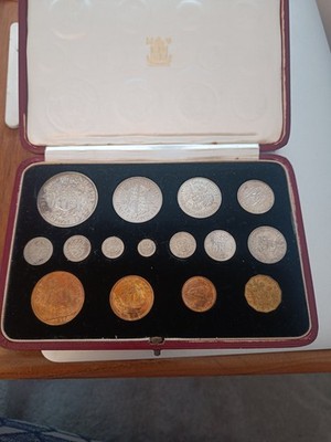 1937 Specimen Coin Set - 15 Coins Including Maundy Money - In Original ...
