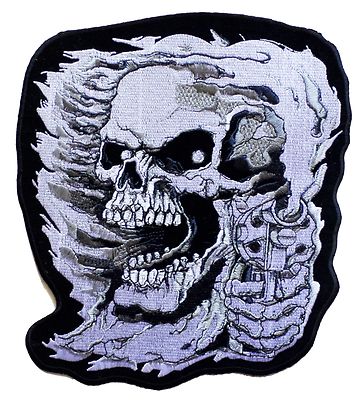 Badge Large Patch Dorsal Dos Big Size Death Skull Patch DIY Embroidered ...