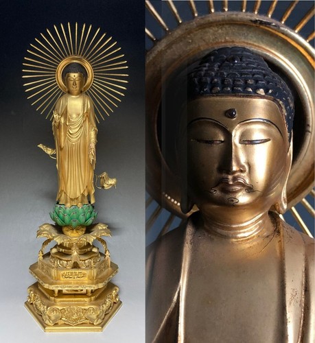 Japanese Japan,Buddhism,Crystal Eye,Wooden Buddha Statue Shaka, Amitaba ...