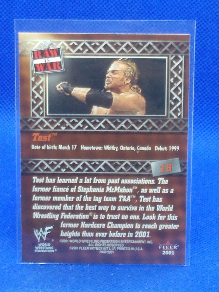 AUTOGRAPH TEST 2001 Fleer WWF RAW is WAR #18 | eBay