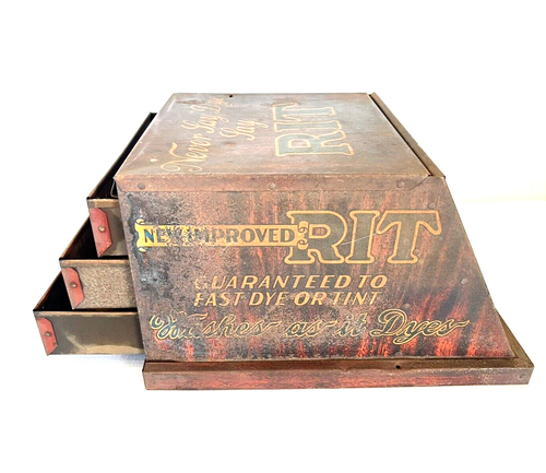 ORIGINAL Rit Dyes General Store Advertising Antique Display Metal ...