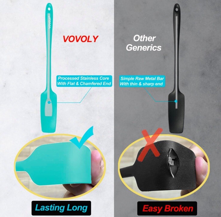 Silicone Jar Spatula, Long Handle Jar Spatulas, High Heat Resistant 1 ...