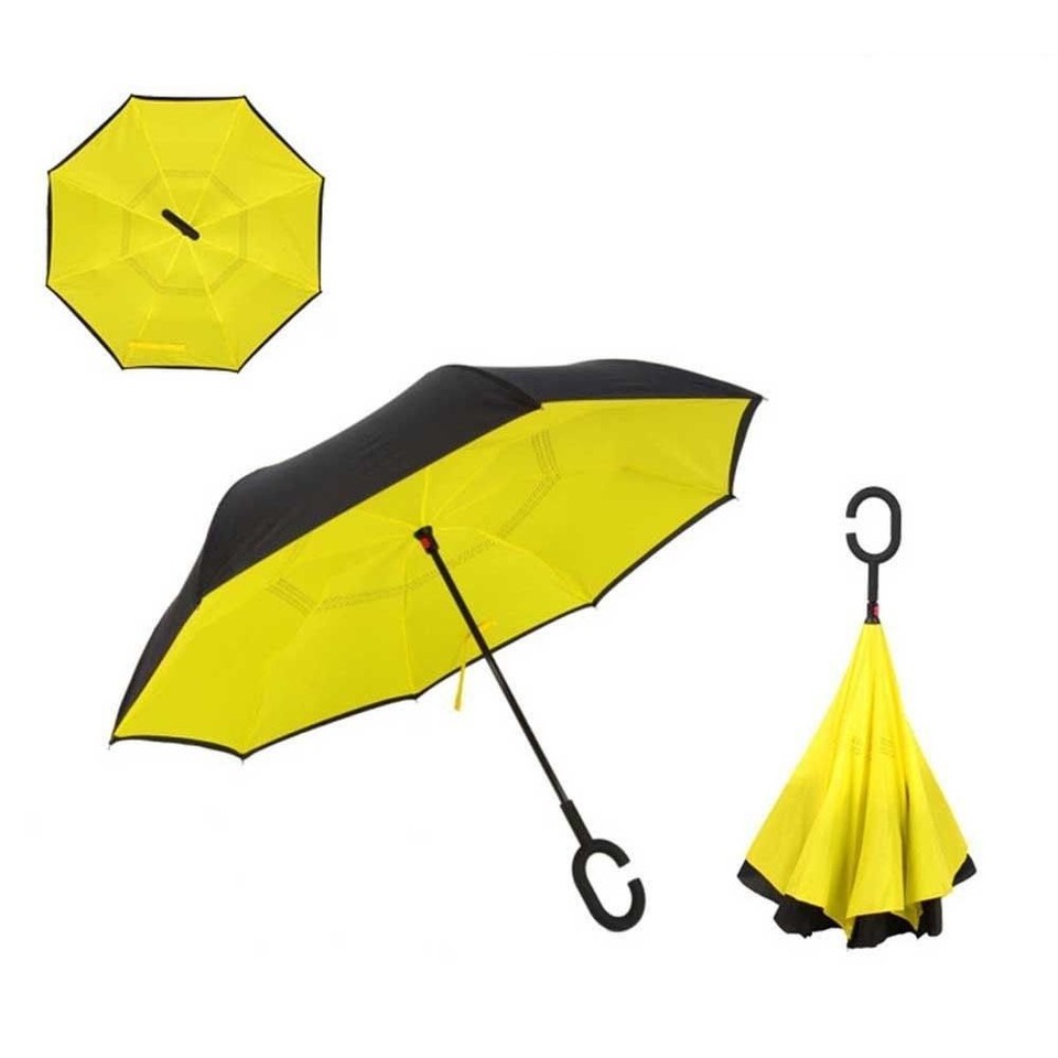 New Double Layer C-Handle Upside Down Waterproof Reverse Umbrella ...