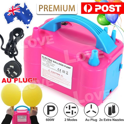 Electric Balloon Pump Ballon Inflator 600W Power 2 Nozzles Portable AU ...
