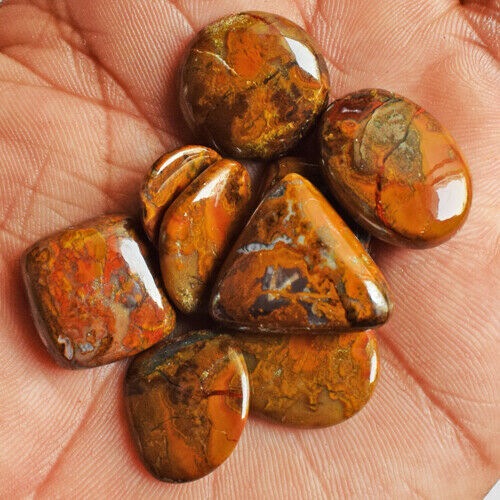 Natural Apple Valley Agate Gemstone 87 Cts Loose Mix Cabochon du Maroc ...
