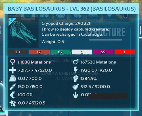 ARK ASA PVE OFFICIAL BASILO PAIR BABY 47kHP 1384% MELEE TOP STATUS PC ...