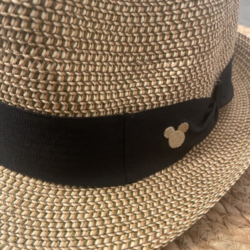Disney Parks Hat Straw Banded Fedora Unisex Adult One Size Mickey Logo ...