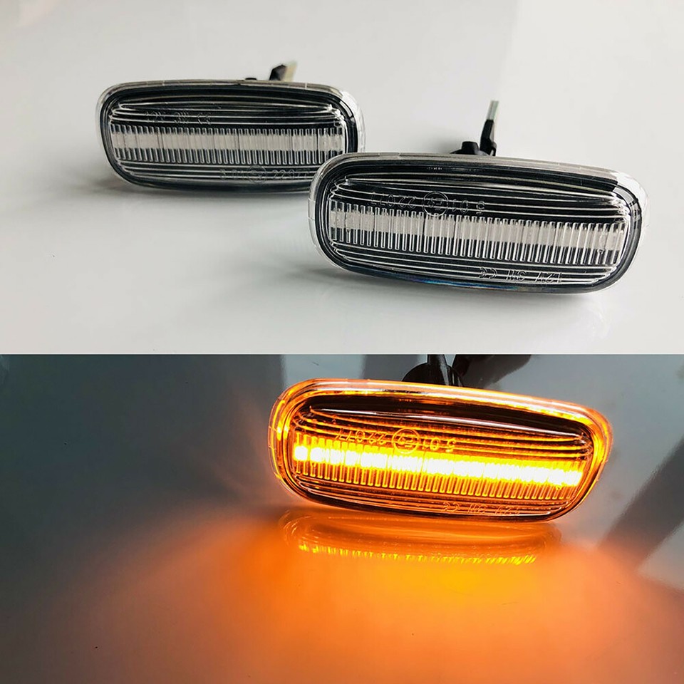 2pcs Smoked Lens Amber LED Side Marker Lamp Signal Light For Audi A3 S3 ...