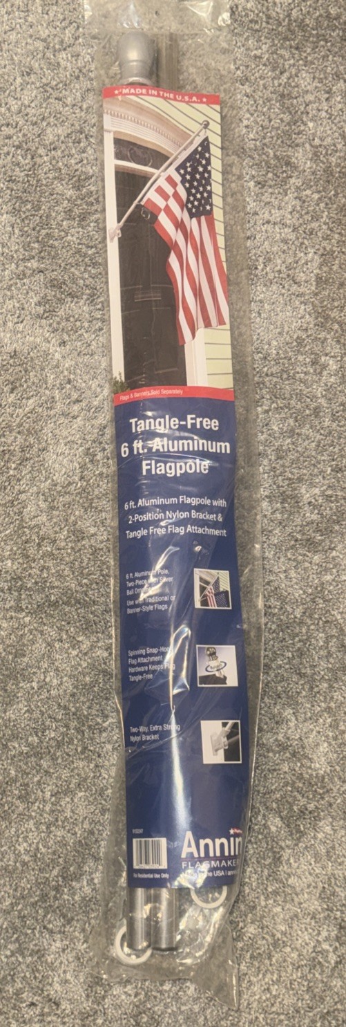 6ft Aluminum Spinning Stabilizer Flag Pole Multi Mount Annin Made in ...