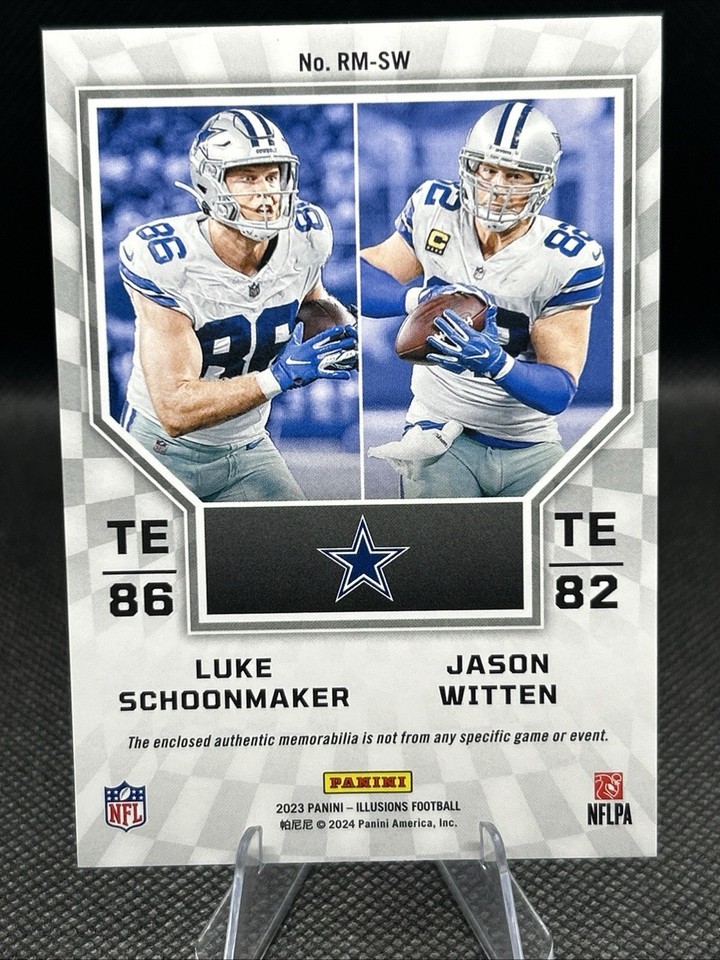 🔥 Luke Schoonmaker / Jason Witten 2023 Illusions RC Idols Dual Relic ...